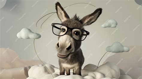Premium Photo Donkey Wearing Glasses On A White Isolated