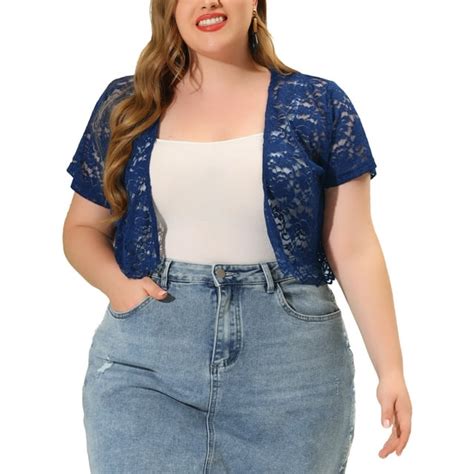 Agnes Orinda Plus Size Bolero Shrugs For Women Open Front Short Sleeve