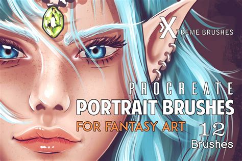 Procreate Fantasy Portrait Brushes Masterbundles