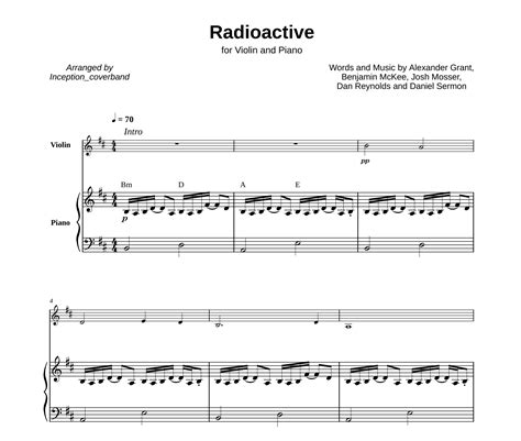 Radioactive Sheet Music Scores For Violin