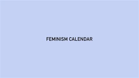 페미니즘 캘린더 On Tumblr