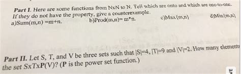 solved part i here are some functions from nxn o n tell