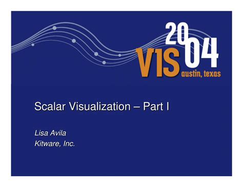 Pdf Scalar Visualization Part I