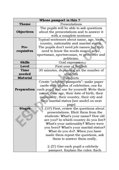 Passport Game Introduction Worksheet 13 Esl Worksheet By Brolman02 Passport Game Introduction Worksheet 13 Esl Worksheet By Brolman02