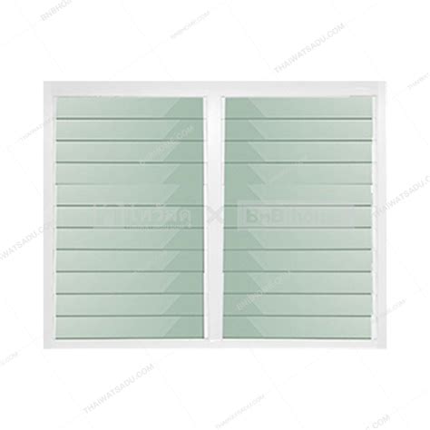 หน้าต่างอะลูมิเนียมบานเกล็ด Nk รุ่น 2 บาน กระจกใสเขียว ขนาด 140 X 110 ซม สีขาว ไทวัสดุ