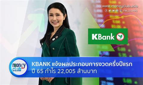 Kbank แจ้งผลประกอบการงวดครึ่งปีแรก ปี 65 กำไร 22005 ล้านบาท