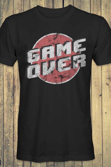 Funny Vintage Game Over T Shirt Retro Gamer T Arcade Gaming 8 Bit