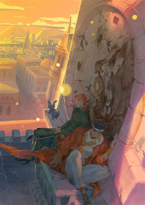 Kakyoin Noriaki Mohammed Avdol And Iggy Jojo No Kimyou Na Bouken Drawn By Hunsay Danbooru