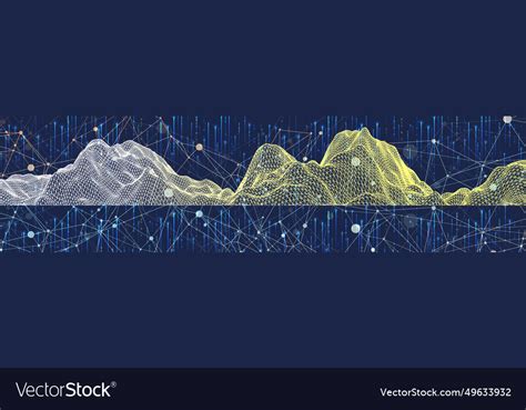Big Data Abstract Digital Futuristic Wireframe Vector Image
