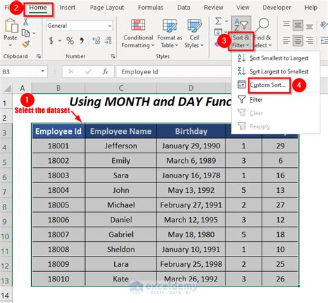 How To Sort Birthdays By Month And Day In Excel 5 Ways ExcelDemy