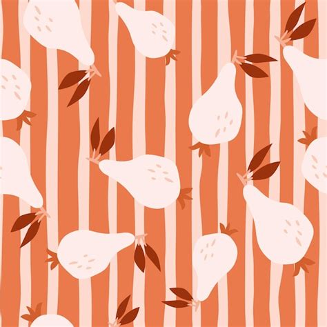 Premium Vector Hand Drawn Pears Seamless Pattern Fruits Botanical