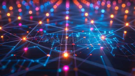 Abstract Network Connection Structure With Glowing Nodes And Lines For Technology And Data
