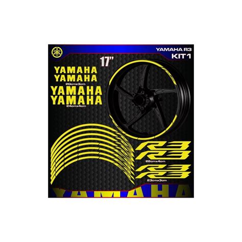 Adhesivos pegatinas calcas stickers para filos de llantas de moto YAMAHA R Kit ENVÍO GRATIS