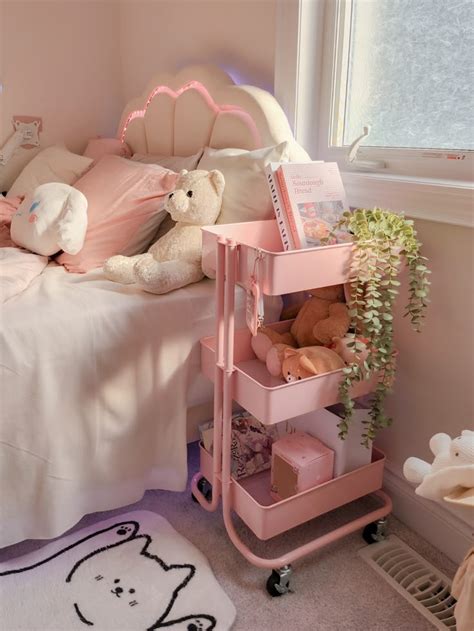 Cute Bedside Table Cart 🩷 Girls Bedroom Room Ideas Bedroom Room