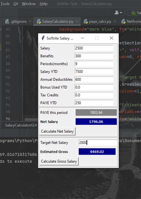 Github Fingolfin Softrite Task Salary And Paye Calculator Gross To Net Desired Net To Gross