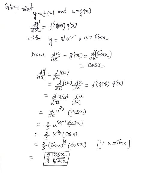 [solved] q2 dy given y f u and u g x find dx f g x g x 2