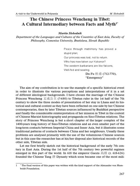 The Chinese Princess Wencheng In Tibet Pdf Tibetan Buddhism Tang