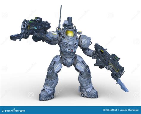 3d Rendering Of A Battle Robot Stock Illustration Illustration Of