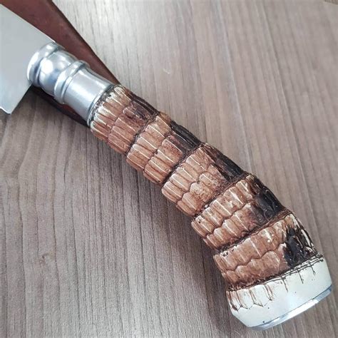 Faca Para Churrasco Rabo De Tatu Rodeio 7 Artesanal Aço Inox Facas Rodeio Faca Para
