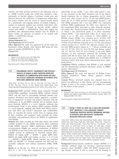 Pdf 340 Phase 1 Study Of Amg 160 A Half Life Extended Bite