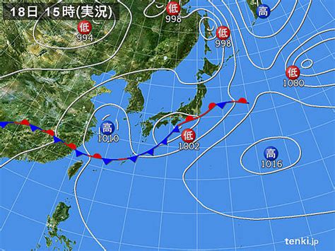 過去の実況天気図2024年06月18日 日本気象協会 Tenkijp