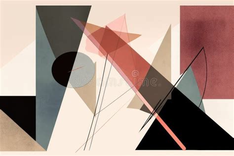 Minimalist Composition Of Geometric Shapes And Lines Creating Abstract Artwork Stock