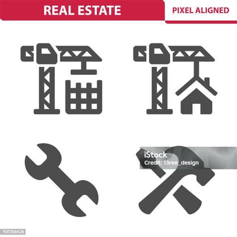 房地產圖示向量圖形及更多住宅建築圖片 住宅建築 修理 圖示 Istock