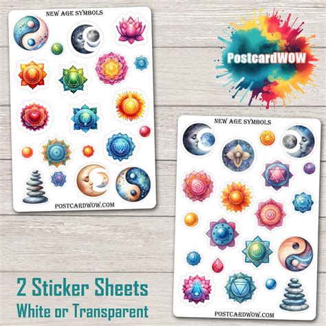 New Age Symbols Sticker Set Etsy
