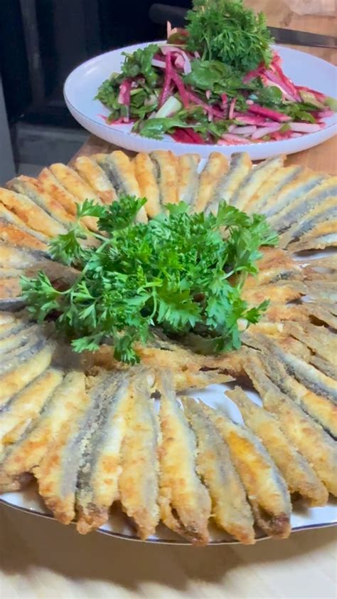 Crispy Anchovies 🐟 Fresh Anchovies Coated In Cornmeal Seasoned With