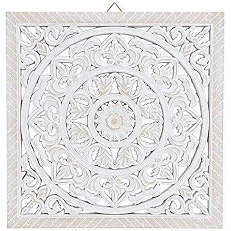 DARO DEKO Holz Wand Bild Ornamente eckig weiß Gold cm x cm Amazon