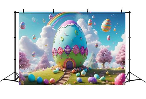 Easter Egg Backdrop Fantasy Meadow Rainbow Backdrop Brp11 373
