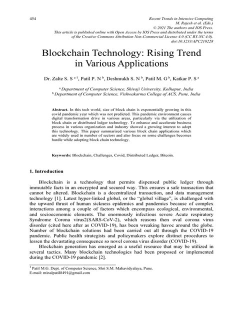 Blockchaintechnologyrisingtrendinvariousappl Pdf Bitcoin