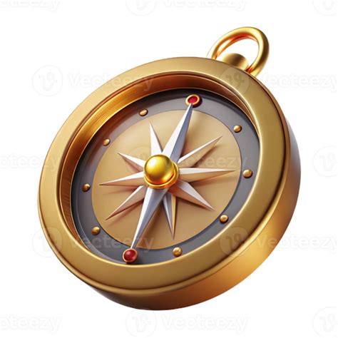 Wonderful Vintage Golden Compass 3d Illustration Detailed 56560356 Png