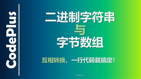 C 二进制字符串 与 字节数组 互相转换，一行代码就搞定！ Codeplus系列 阿里云开发者社区