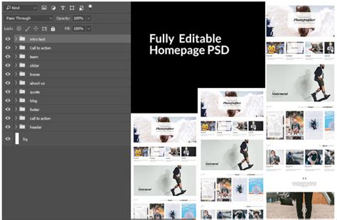 Free Divi Layout PSD For A Photographer