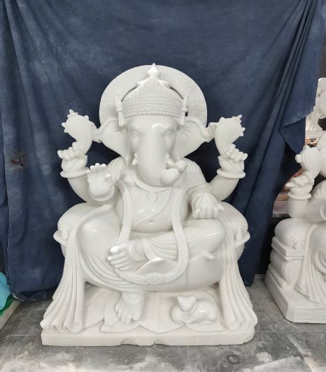Buy Pure White Marble Ganesh Murti And Statue Online Marblemurtijaipur