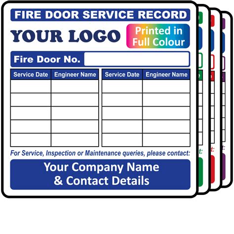 Personalised Fire Door Service Record Labels Pat Labels Online