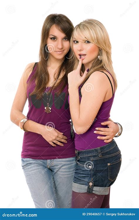 Dos Chicas Jóvenes Bonitas Imagen De Archivo Imagen De Pares 29040657