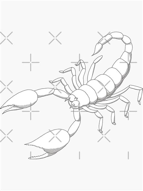 Scorpion Line Art Sticker For Sale By Tameddragon Redbubble