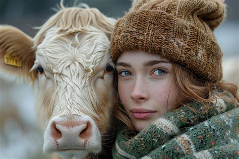 Download Ai Generated Woman Cattle Royalty Free Stock Illustration