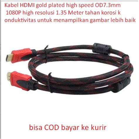Jual Kabel Hdmi Gold Plated High Speed Od73mm 1080p High Resolusi 135
