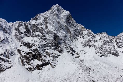 Himalayan Mountains In Nepal Snow Summit Himalaya Peaks In Solo Khumbu