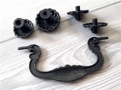 4 Vintage Style Drop Bail Drawer Pull Knob Dresser Pulls Etsy