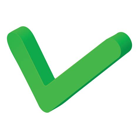 Green Check Mark Icon Isometric Vector Tick Symbol 15882498 Vector Art