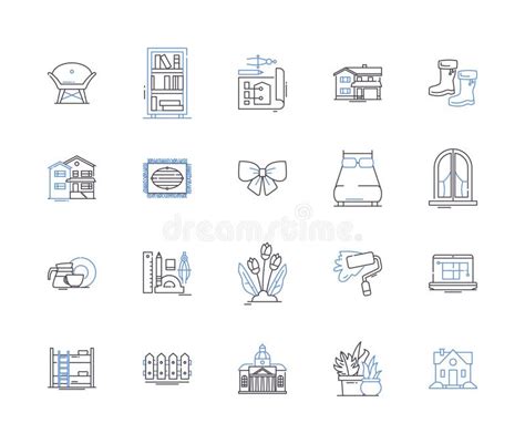 Apartments And Accomodation Outline Icons Collection Accommodation Apartments Rentals