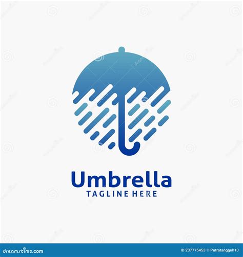Design Du Logo Parapluie Et Pluie Illustration De Vecteur