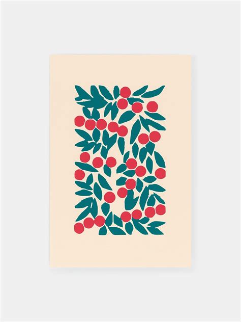 Raspberry Leaves Poster Klumo Shop