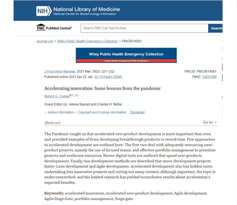 Dr Robert G Cooper Posted On Linkedin