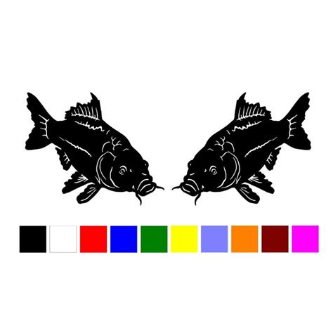 HotMeiNi CARP Fish Fishing Car Truck Boat RIGHT LEFT Vinyl Decals Stickers Car Stickers