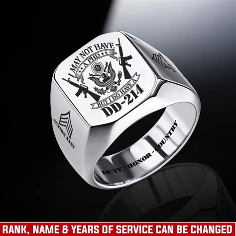 Us Army Honoring All Who Served Engraved Mens Ring Proud Us Veteran